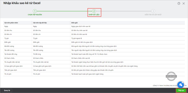 Nhập khẩu sao kê ngân hàng từ excel – ASP Kế toán – Nền tảng kế toán dịch vụ MISA ASP